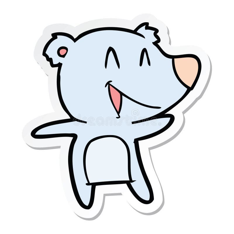 Sticker of a Laughing Bear Cartoon Stock Vector - Illustration of ...