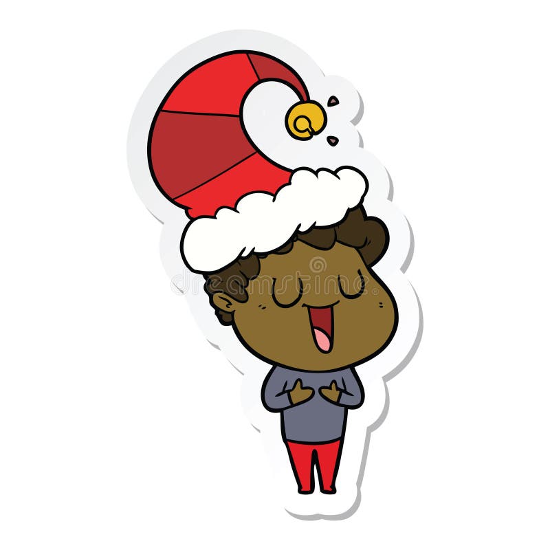 Sticker of a Laughing Cartoon Man Stock Vector - Illustration of drawn ...