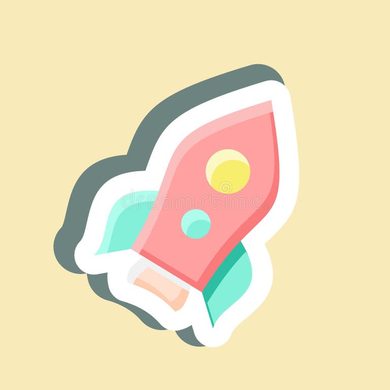 Sticker Launch. Suitable for Startup Symbol. Simple Design Editable ...