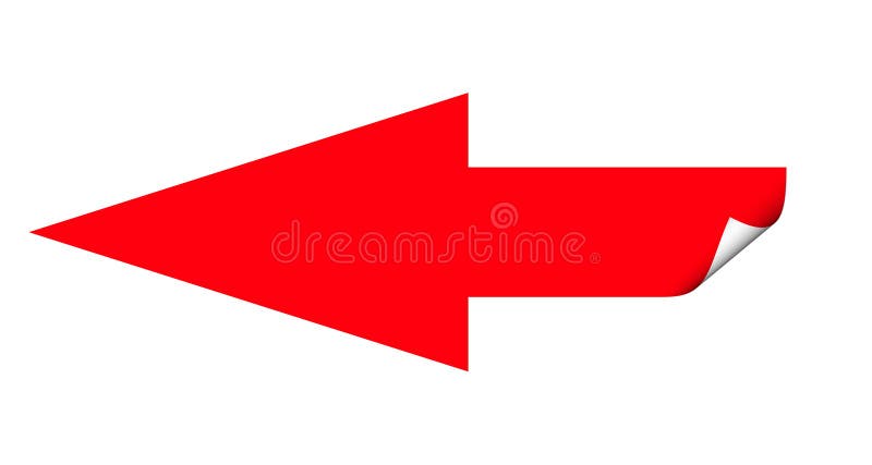 Sticker Left Arrow on White Background Stock Illustration ...