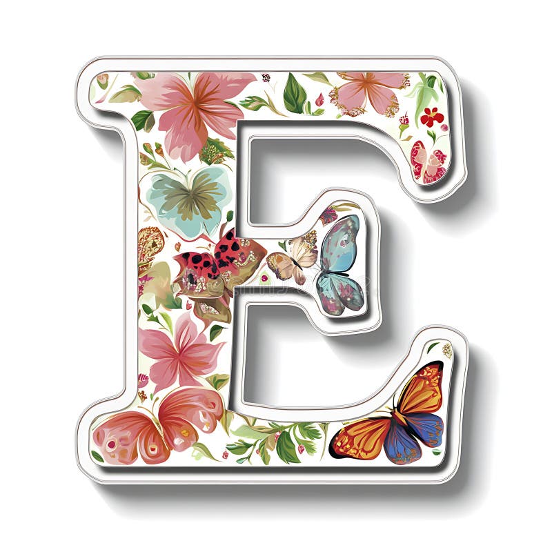 Sticker Letter E Minimalist White Bold Alphabet Decal Stock Photo ...