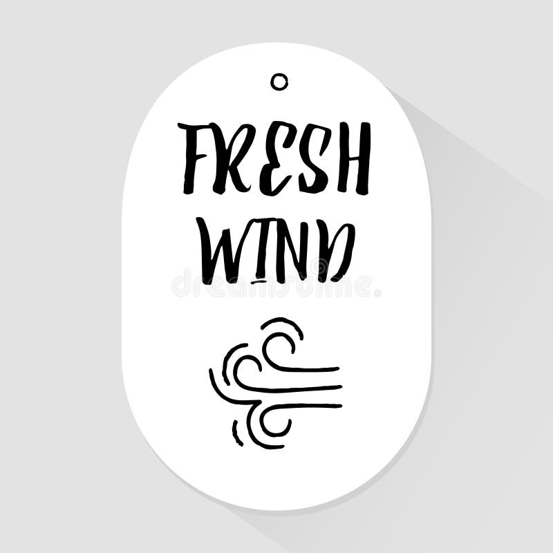 Sticker with Lettering Text and Silhouette of the Wind. Vector Stock ...