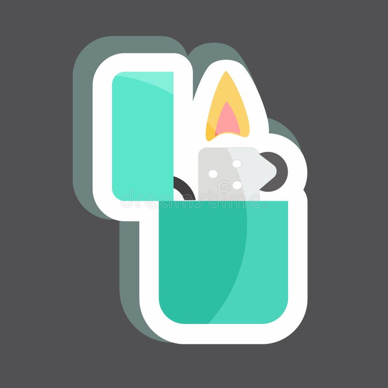 Sticker Lighter. Suitable for Men Accessories Symbol. Simple Design ...