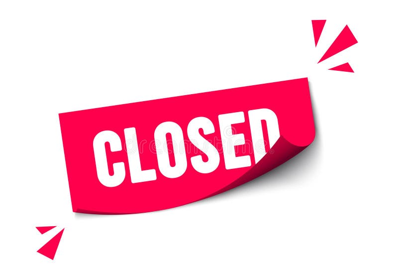 Peeled Sticker with Text Closed Stock Vector - Illustration of closed ...