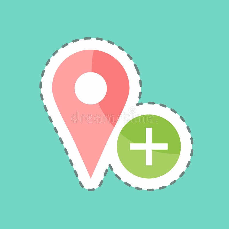 Sticker Line Cut Add Location. Suitable for User Interface Symbol ...