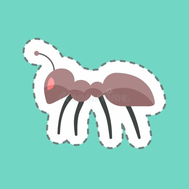 Sticker Line Cut Ant 2. Suitable for Animal Symbol. Simple Design ...