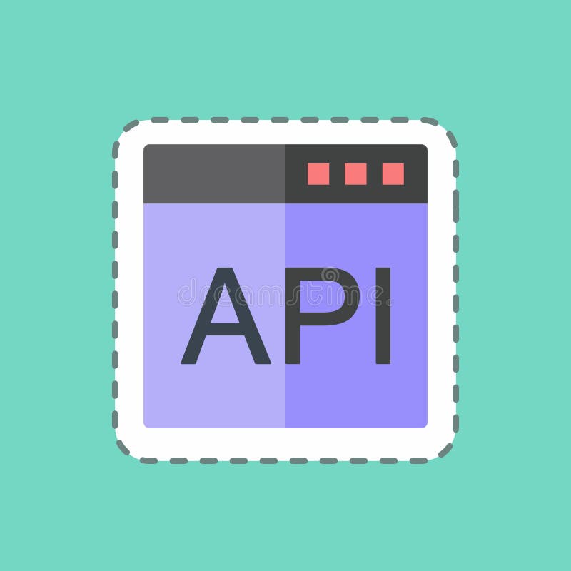Sticker Line Cut API. Suitable for Programming Symbol. Simple Design ...
