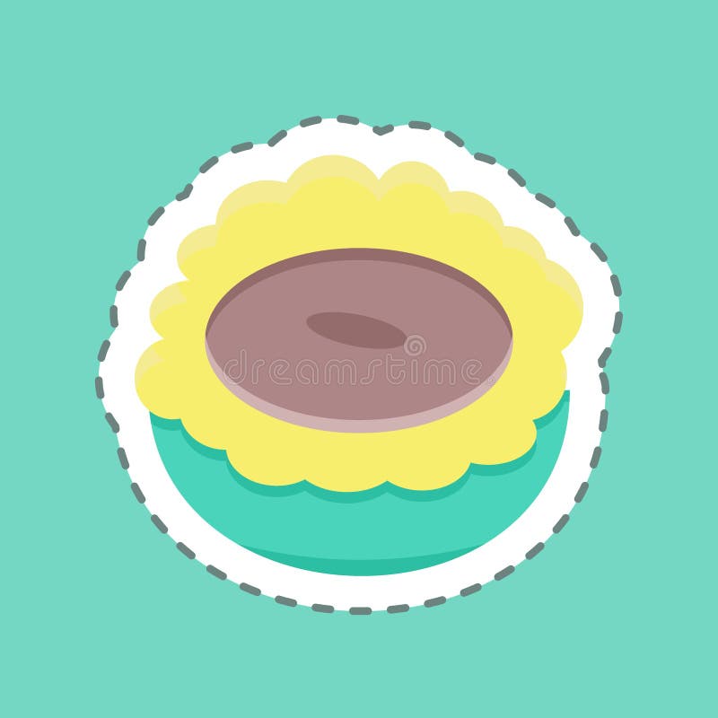 Sticker Line Cut Apple Pie. Suitable for Bakery Symbol. Simple Design ...