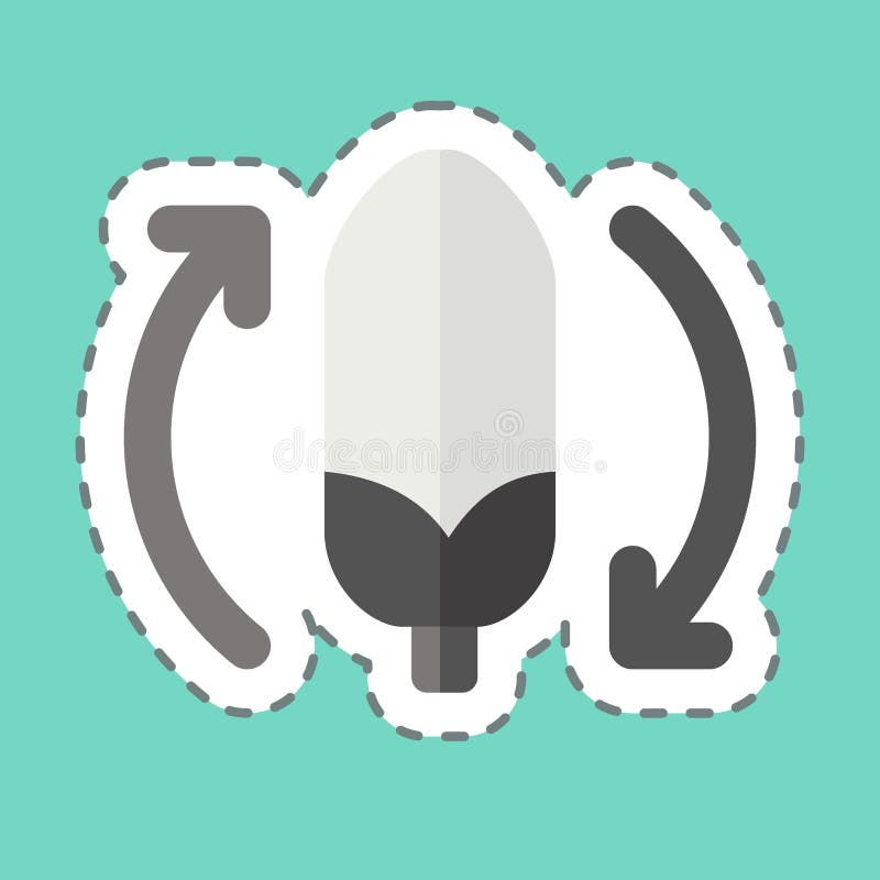 Sticker Line Cut Biodegradable. Related To Plastic Pollution Symbol ...