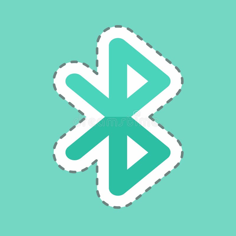 Sticker Line Cut Bluetooth. Suitable for Mobile Apps Symbol. Simple ...