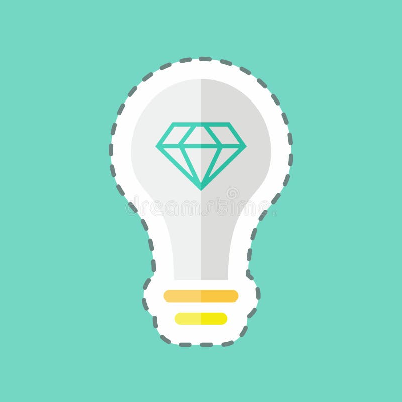 Sticker Line Cut Brilliant Idea. Suitable for Education Symbol. Simple ...