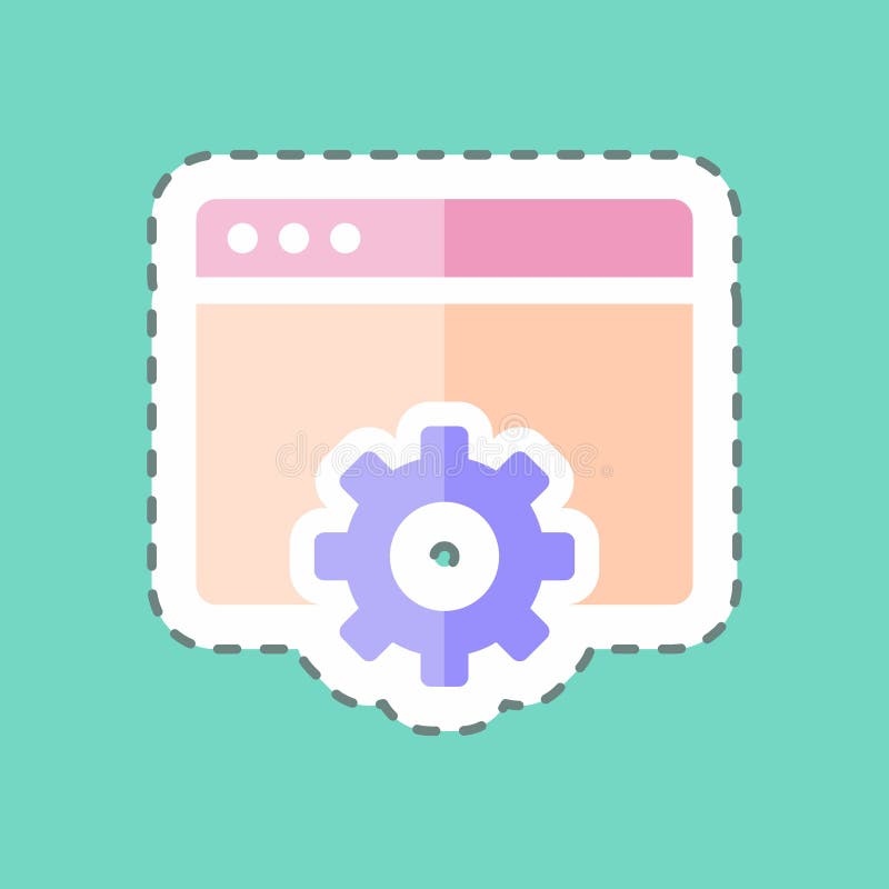 Sticker Line Cut Browser Settings. Suitable for User Interface Symbol ...