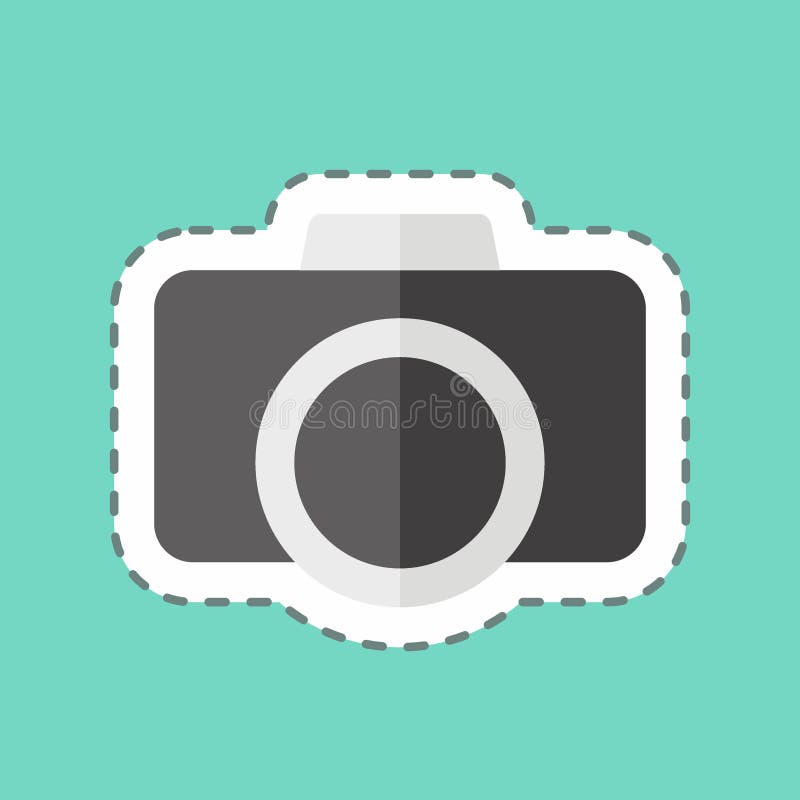 Sticker Line Cut Camera. Suitable for Art Symbol. Simple Design ...