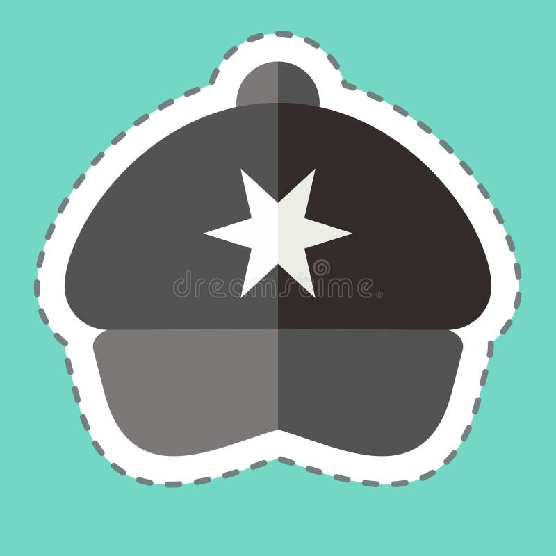 Sticker Line Cut Cap. Related To Hat Symbol. Simple Design Editable ...