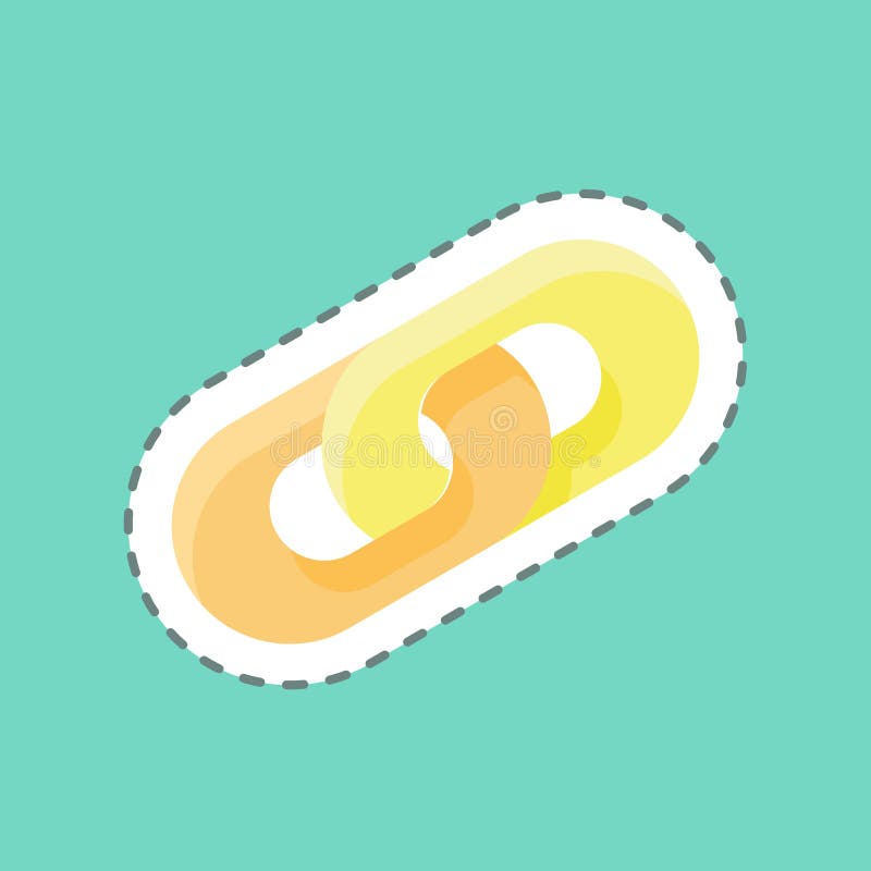 Sticker Line Cut Chain Link. Suitable for Security Symbol. Simple ...