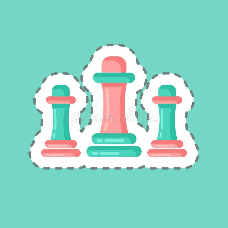 Sticker Chess. Suitable for Education Symbol. Simple Design Editable ...