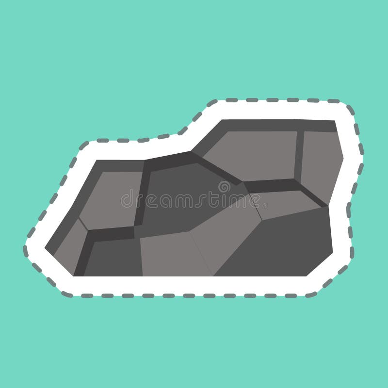 Sticker Line Cut Coal. Related To Mining Symbol. Simple Design Editable ...