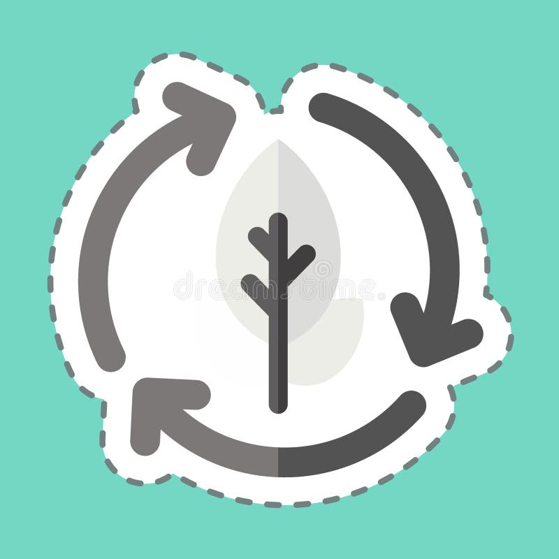 Sticker Line Cut Compostable. Related To Plastic Pollution Symbol ...