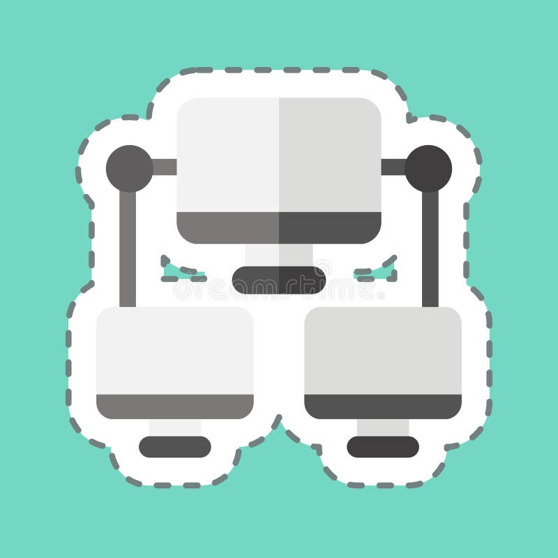 Sticker Line Cut Connection Computer. Related To Communication Symbol ...