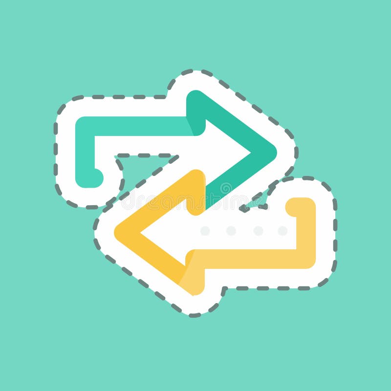 Sticker Line Cut Connection. Suitable for Education Symbol. Simple ...