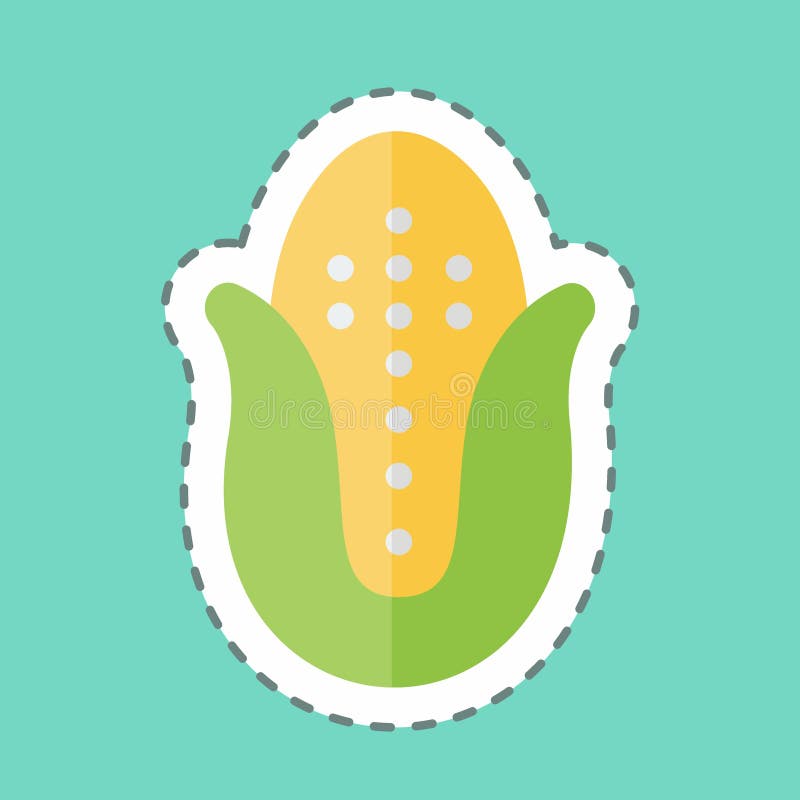 Sticker Corn. Suitable for Fruits and Vegetables Symbol. Simple Design ...