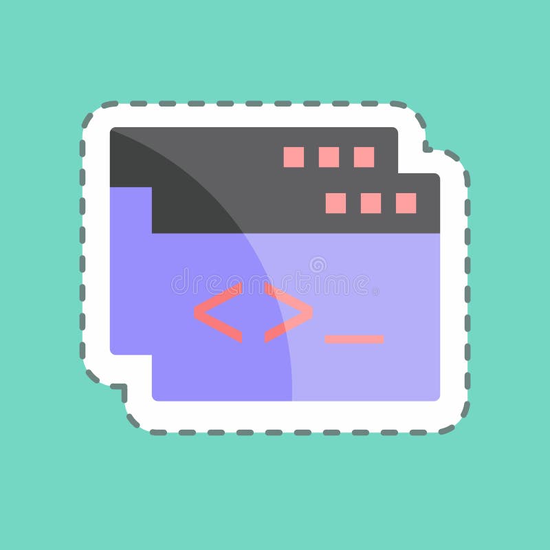 Sticker Line Cut Custom Coding. Suitable for Programming Symbol. Simple ...