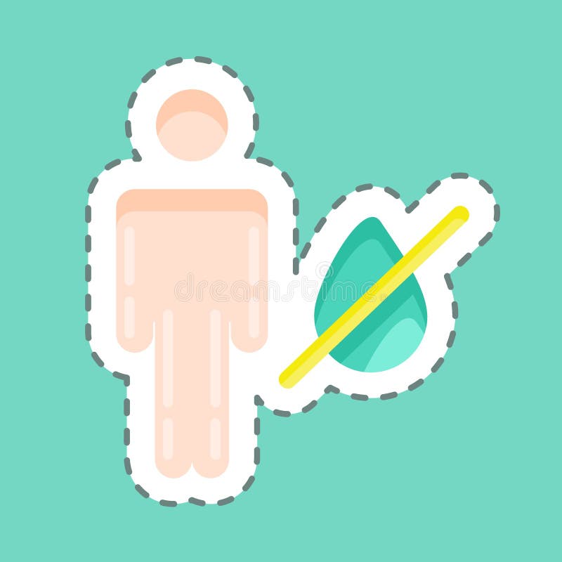 Sticker Line Cut Dehydration. Suitable for Flu Symbol. Simple Design ...