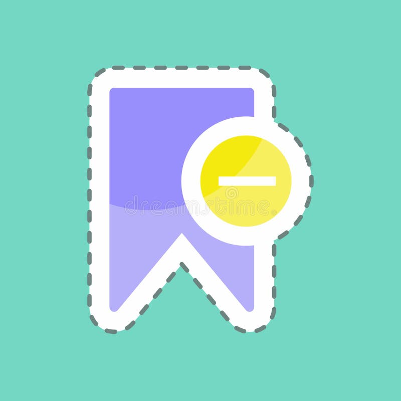 Sticker Line Cut Delete Bookmark. Suitable for User Interface Symbol ...