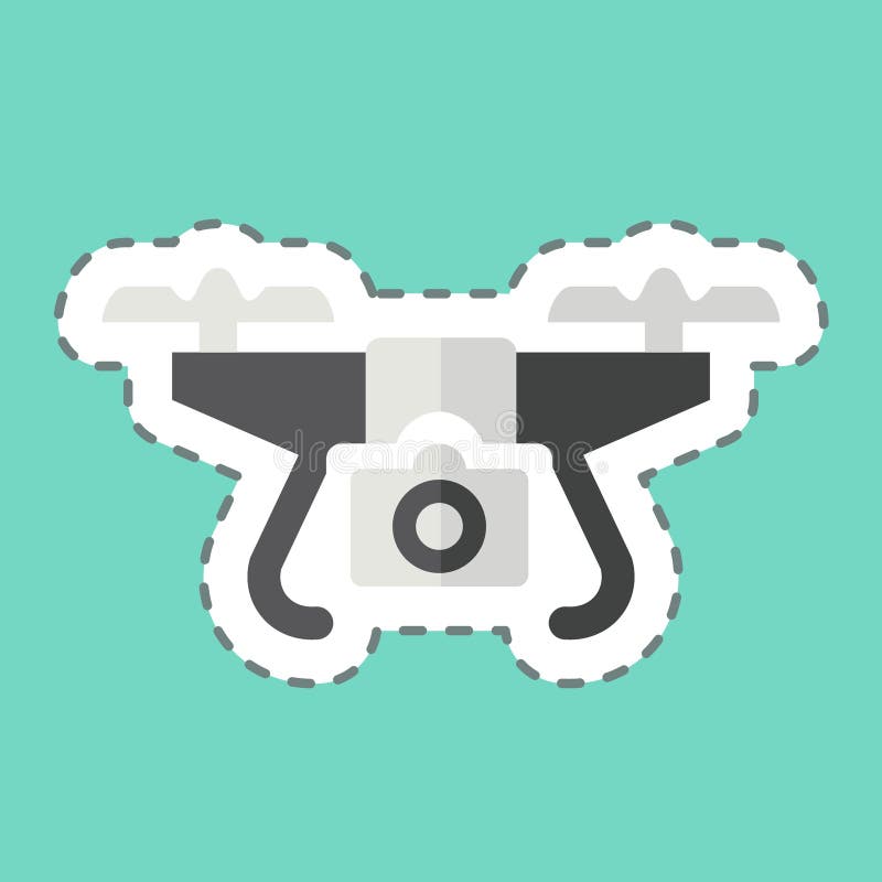 Sticker Line Cut Drone with Camera. Related To Drone Symbol. Simple ...