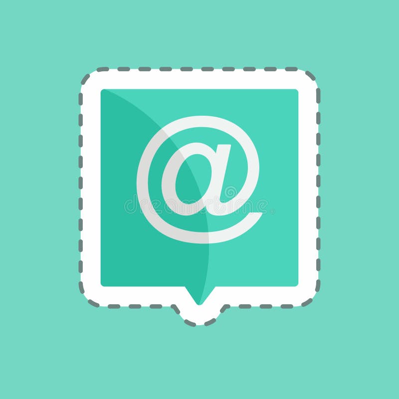 Sticker Line Cut Email. Suitable for Education Symbol. Simple Design ...
