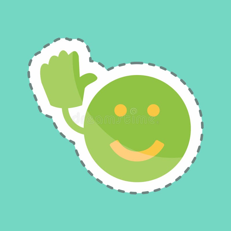 Sticker Line Cut Emoticon Bye. Suitable for Emoticon Symbol. Simple ...