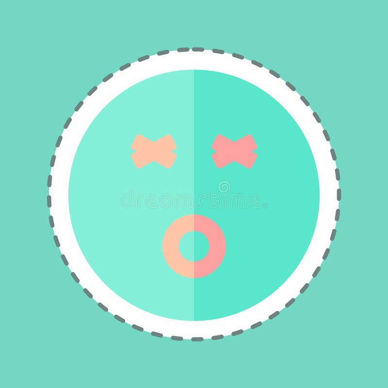 Sticker Line Cut Emoticon Dizzy. Suitable for Emoticon Symbol. Simple ...