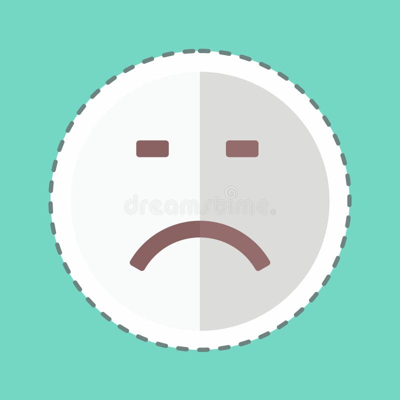 Sticker Line Cut Emoticon Loser. Suitable for Emoticon Symbol. Simple ...