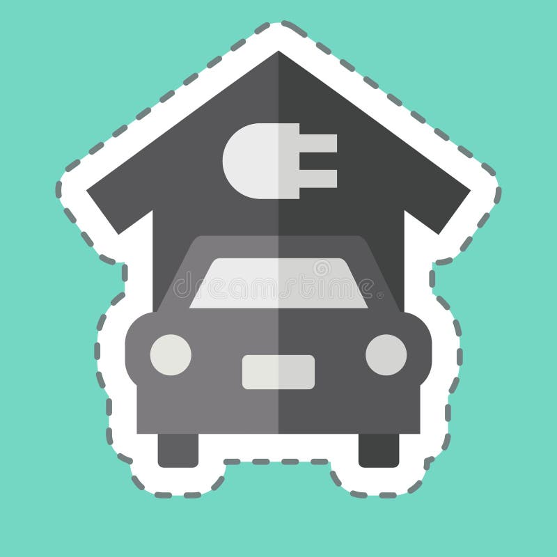 Sticker Line Cut EV Solar Panel Charging. Related To Solar Panel Symbol ...