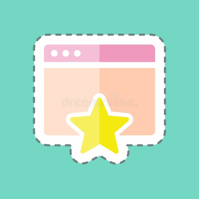 Sticker Line Cut Favorite Page. Suitable for User Interface Symbol ...