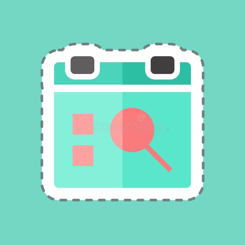 Sticker Line Cut Find Event. Suitable for User Interface Symbol. Simple ...