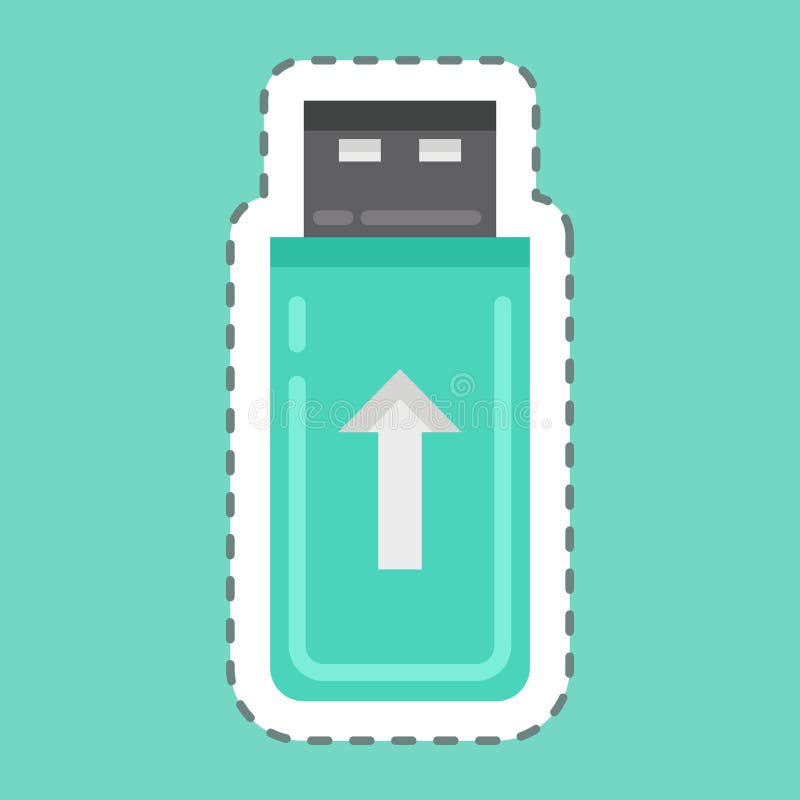 Sticker Line Cut Flashdisk. Suitable for Computer Components Symbol ...