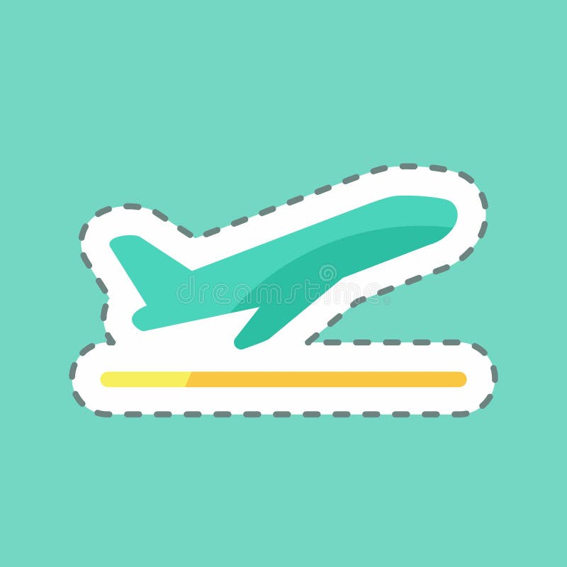 Sticker Line Cut Flight Takeoff. Suitable for Infographics Symbol ...