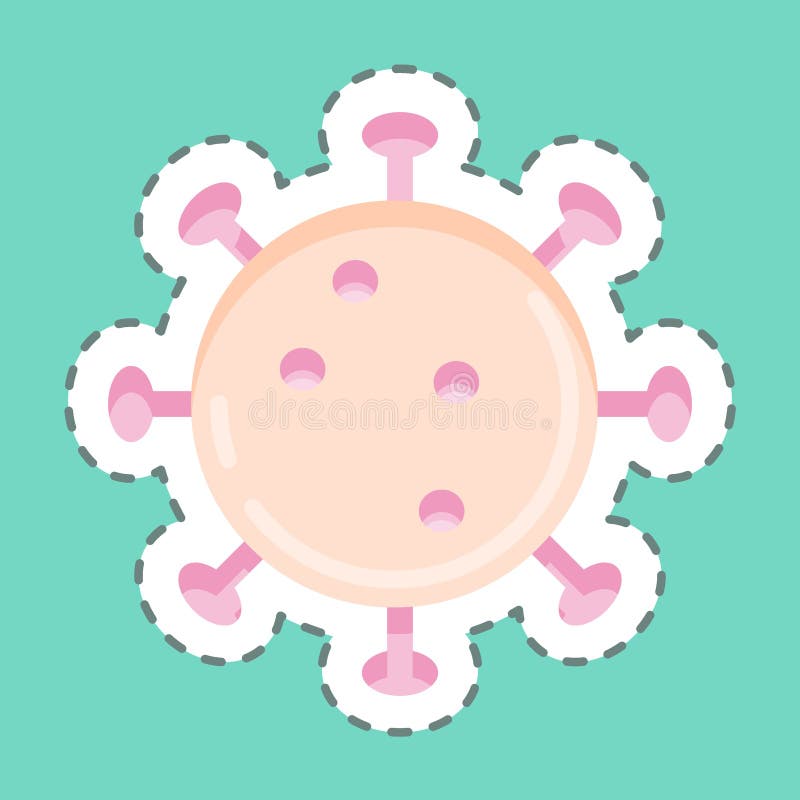 Sticker Line Cut Flu Virus. Suitable for Flu Symbol. Simple Design ...