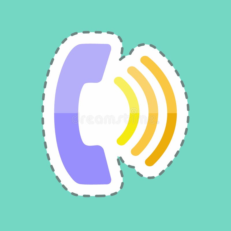 Sticker Line Cut on-going Call. Suitable for Education Symbol. Simple ...