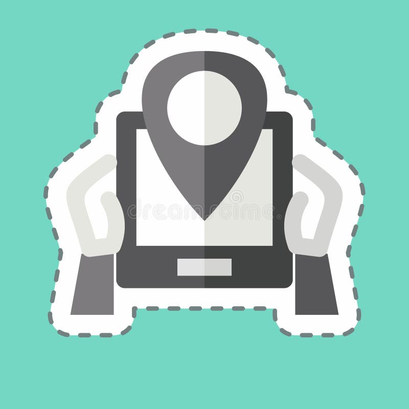 Sticker Line Cut GPS. Related To Backpacker Symbol. Simple Design ...