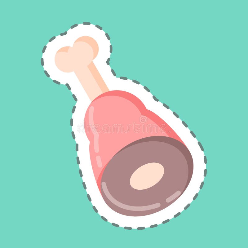 Sticker Line Cut Ham. Suitable for Education Symbol. Simple Design ...