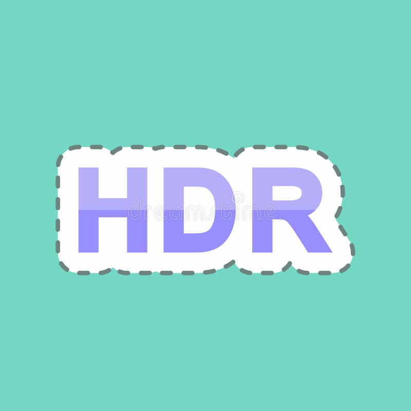 Sticker Line Cut HDR on. Suitable for Photo Editing Symbol. Simple ...