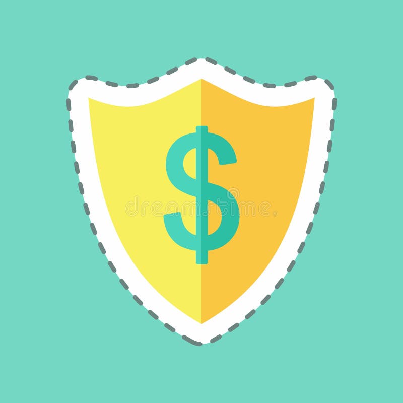 Sticker Line Cut Insurance. Suitable for Education Symbol. Simple ...