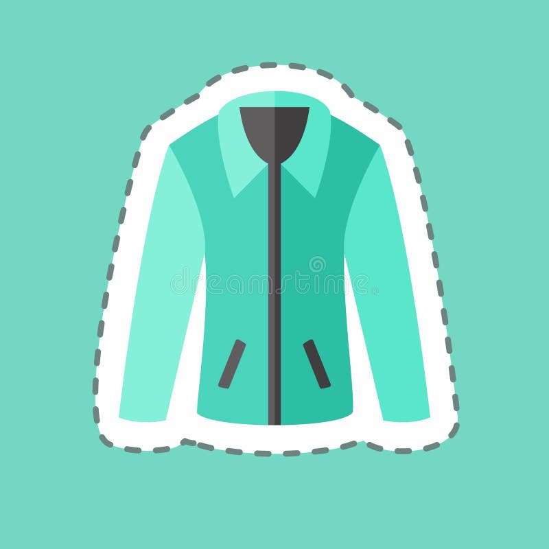 Sticker Line Cut Jacket. Suitable for Men Accessories Symbol. Simple ...
