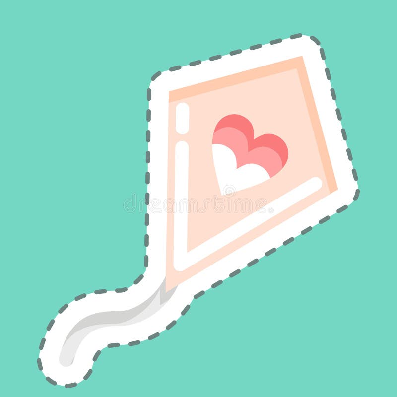 Sticker Line Cut Kite. Suitable for Summer Symbol. Simple Design ...