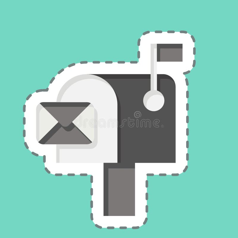 Sticker Line Cut Mailbox. Related To Communication Symbol ...
