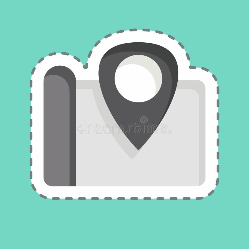 Sticker Line Cut Map. Related To Backpacker Symbol. Simple Design ...