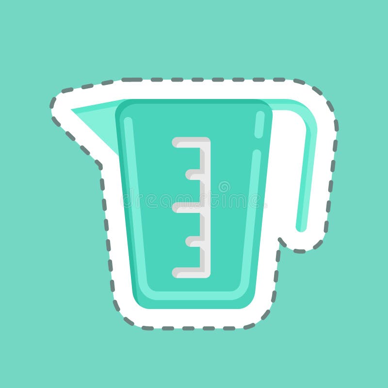 Sticker Line Cut Measuring Cup. Suitable for Education Symbol. Simple ...