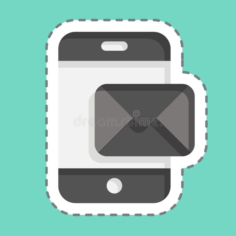 Sticker Line Cut Message. Related To Communication Symbol ...